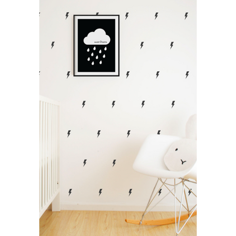 Wall Vinyl Stickers - Black Lightning Bolts – baby company
